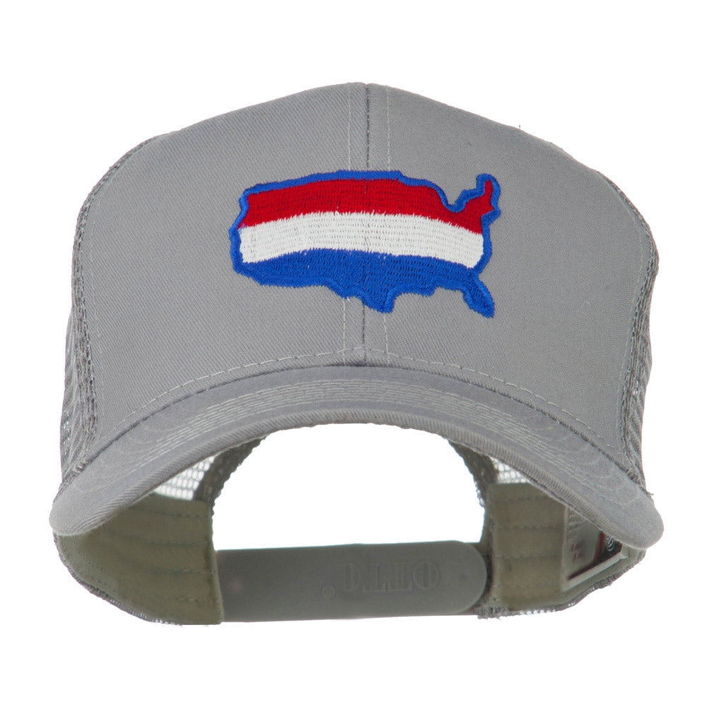 United States Map Embroidered Trucker Mesh Cap - Grey OSFM - Walmart.com