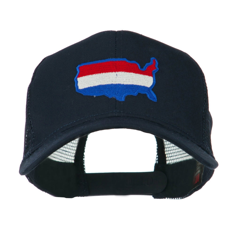 United States Map Embroidered Trucker Mesh Cap - Navy OSFM - Walmart.com