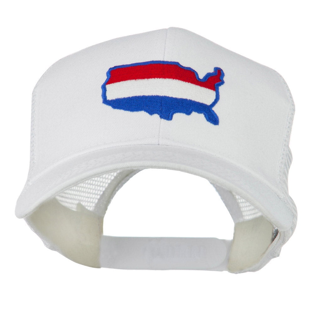 United States Map Embroidered Trucker Mesh Cap - White OSFM - Walmart.com