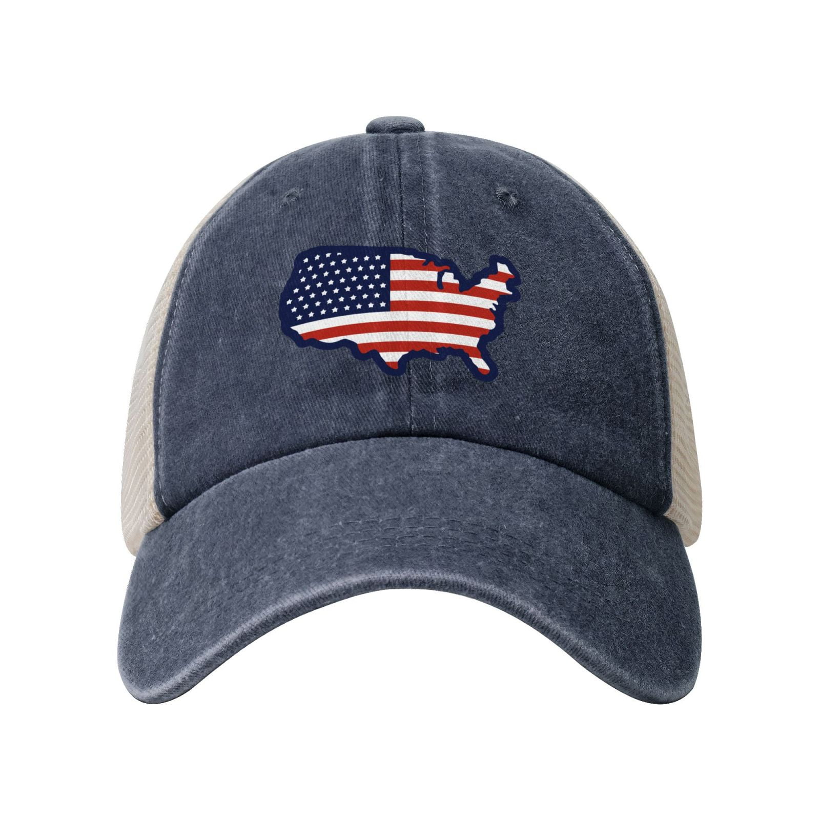 United States Map Flag Unisex Cowboy Mesh Baseball Cap Adjustable ...