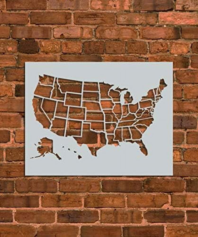 United States Map Stencil Template - Reusable Stencil - (12" x 12 ...