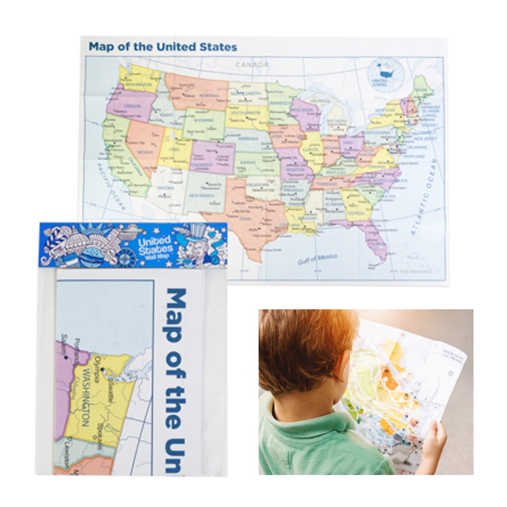 United States Map US USA Wall Map Poster Mural Classic 39.5"x27.5" Kids ...