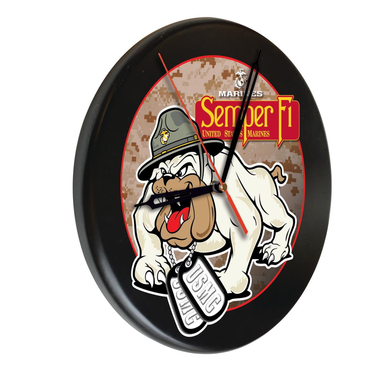 United States Marine Corps 13" Solid Wood Clock - Walmart.com