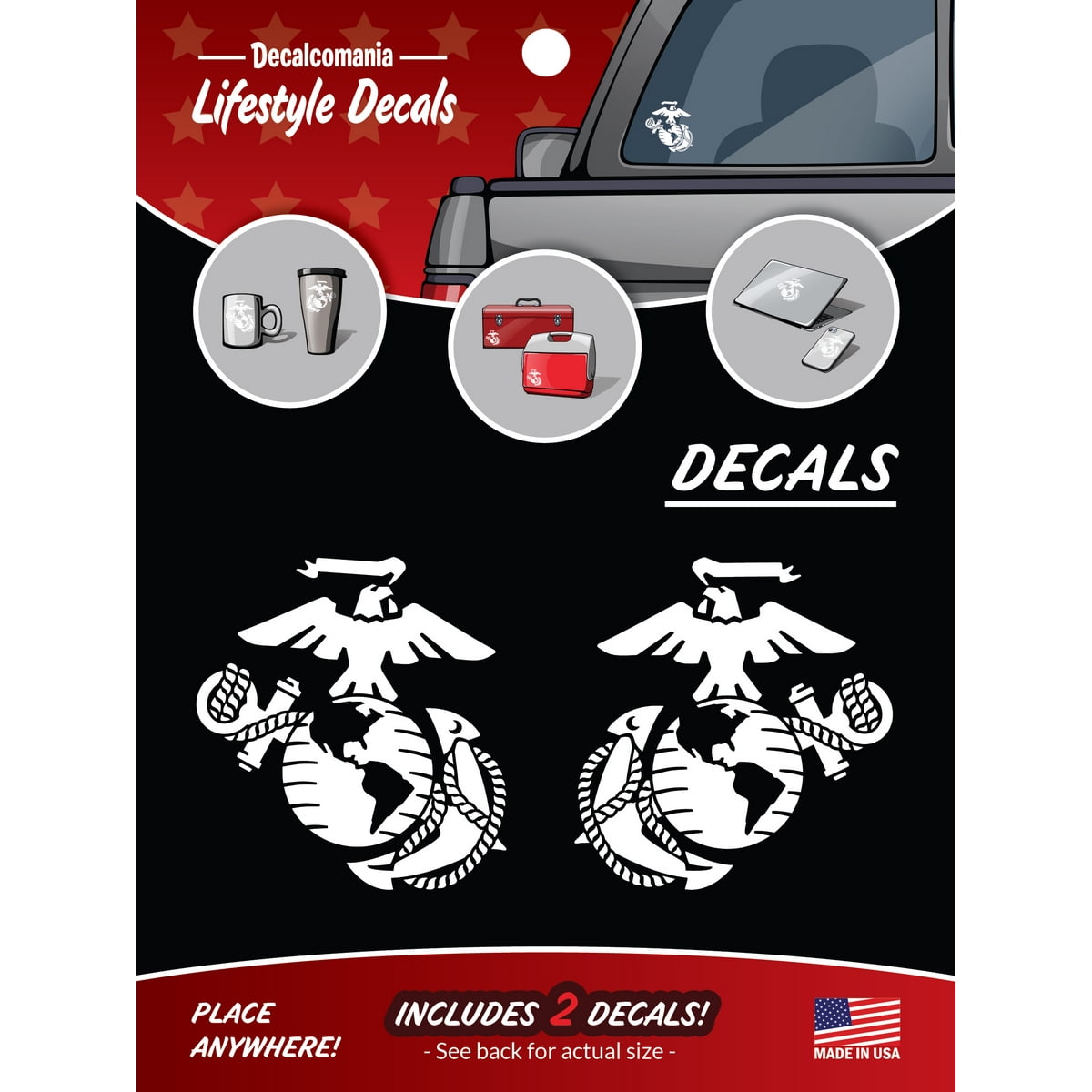United States Marine Corps EGA Eagle Globe & Anchor Vinyl Decals - Set ...