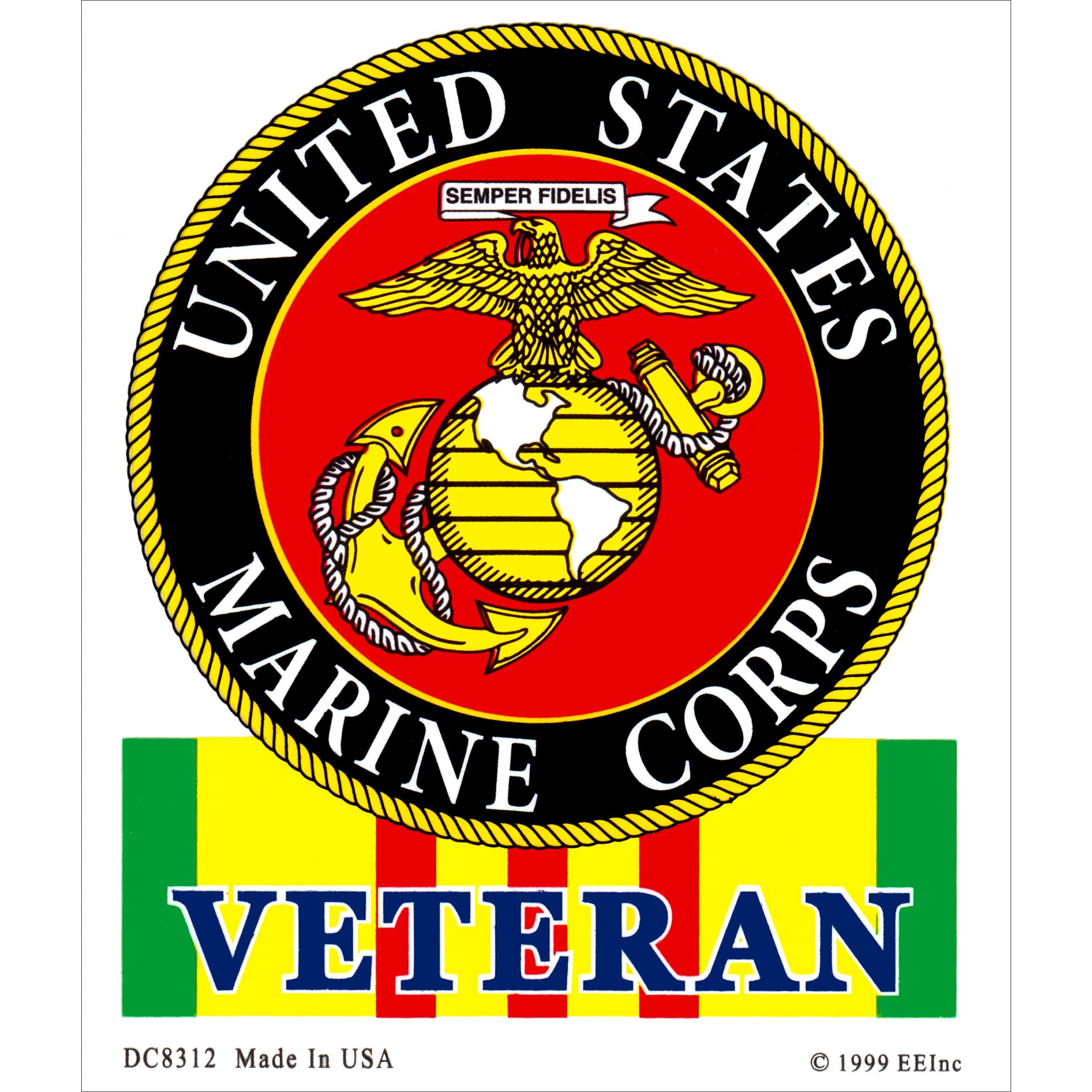 Eagle Emblems DC8312 Sticker - Vietnam, USMC Veteran - Clear Vinyl - 3. ...