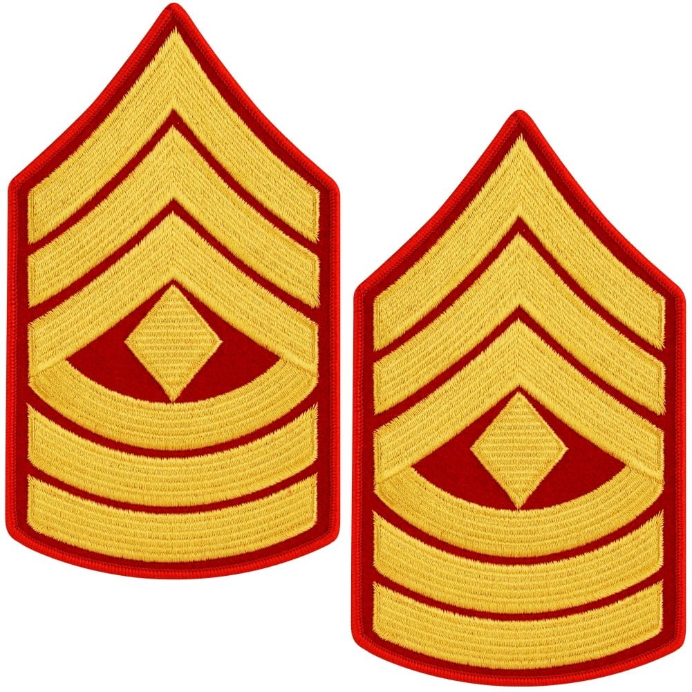United States Marine Corps USMC Chevron Gold Embroidered on Red 1st ...