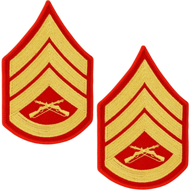 United States Marine Corps USMC Chevron Gold Embroidered on Red SSGT ...
