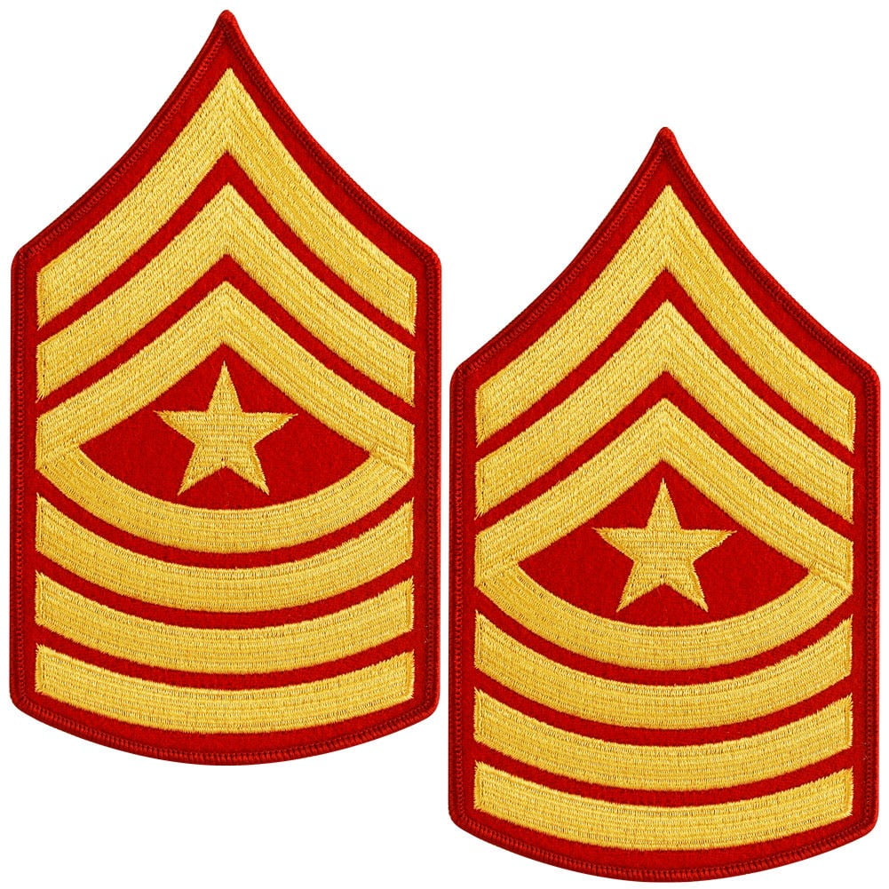United States Marine Corps (USMC) Chevrons Gold Embroidered on Red ...