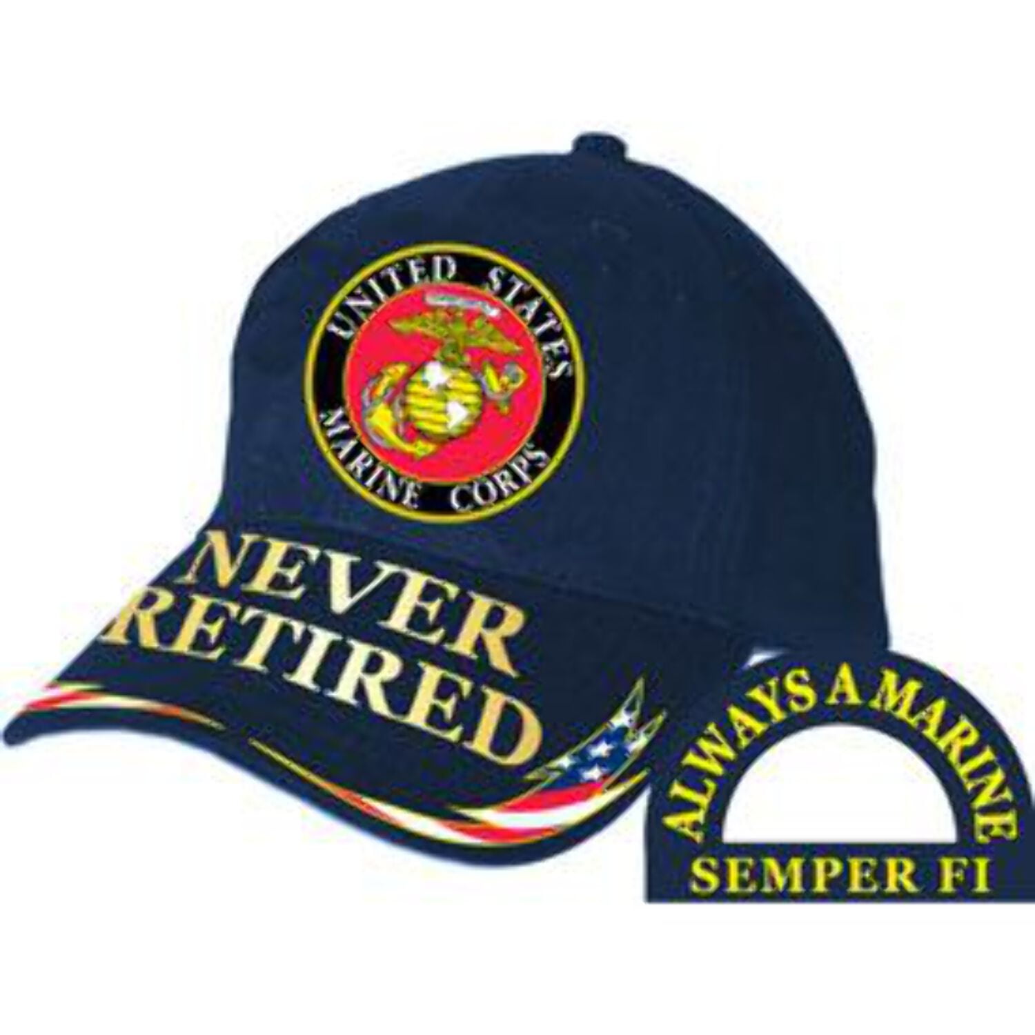 United States Marine Never Retired Black Hat Cap USMC - Walmart.com