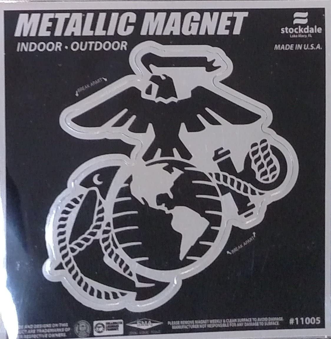 United States Marines 6 Inch Magnet, Metallic Chrome Shimmer Design ...