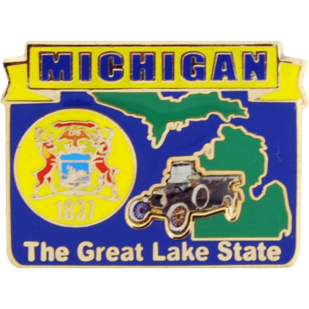 United States, Michigan, The Great Lake State Map Pin - Officially ...