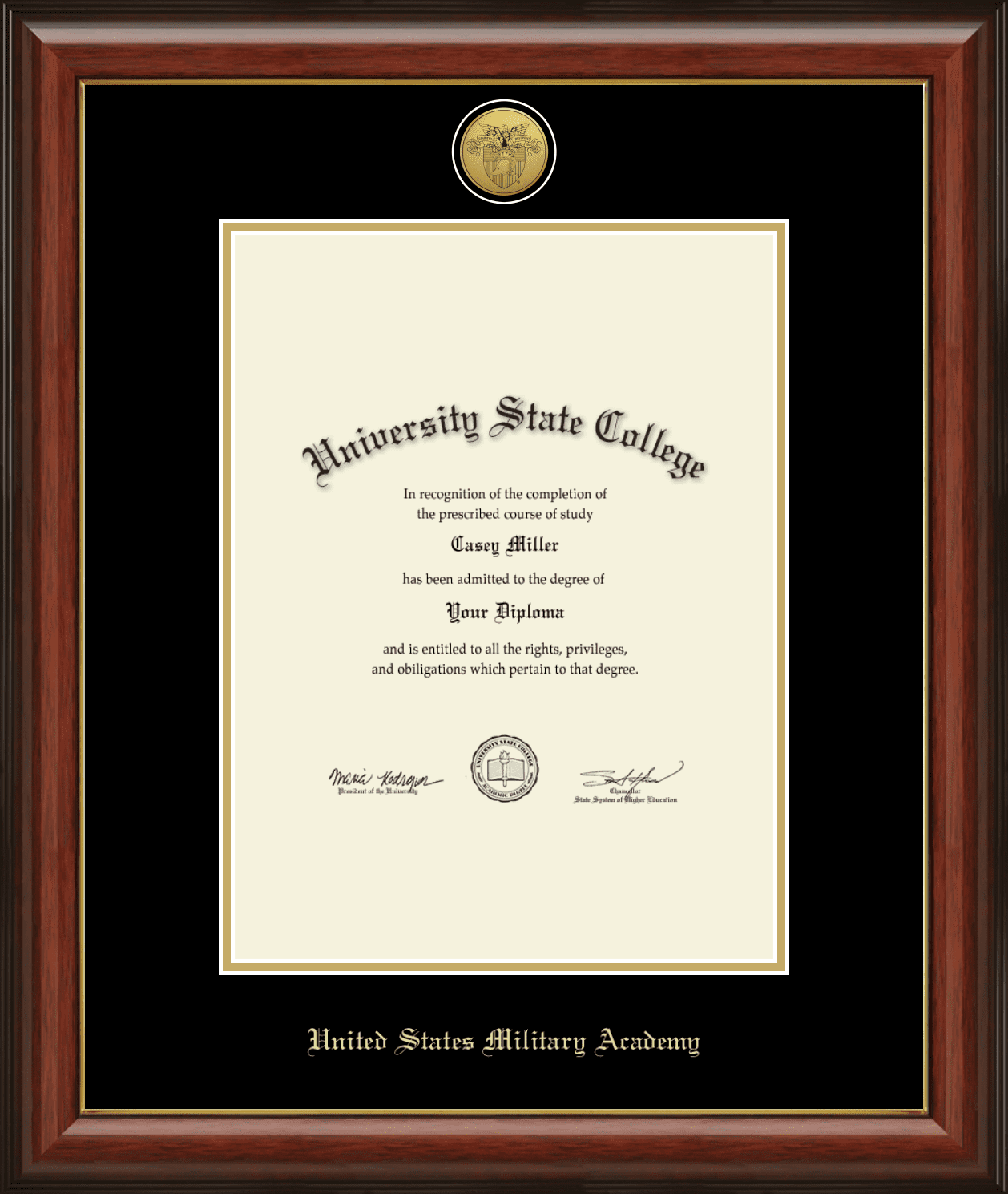 United States Military Academy Westpoint Diploma Frame, Document Size ...