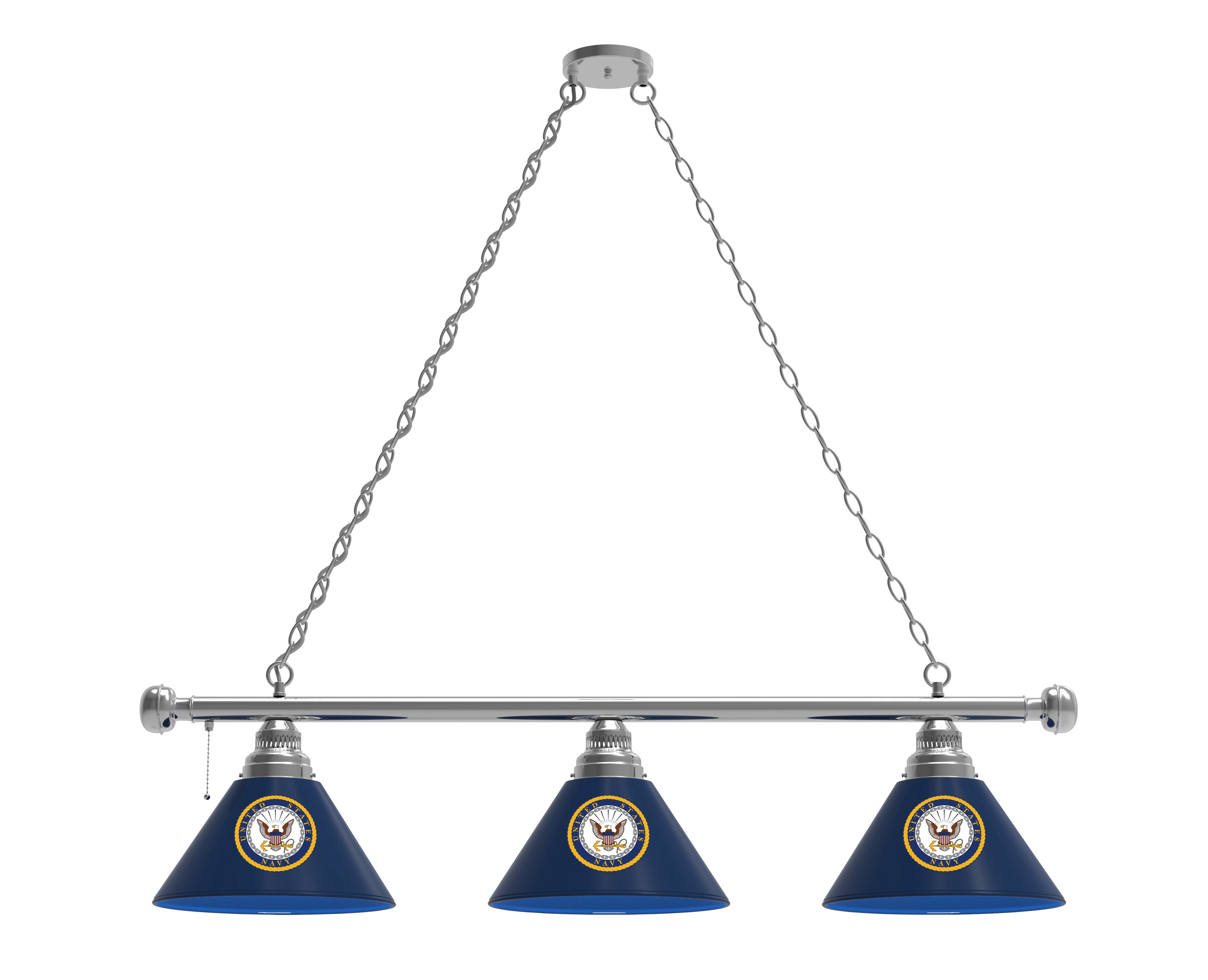 United States Navy 3 Shade Billiard Light with Chrome FIxture - Walmart.com