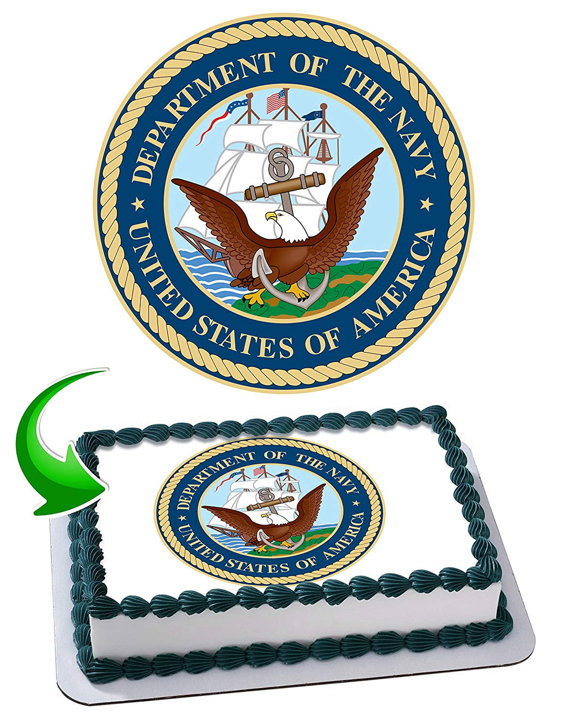 United States Navy Edible Cake Image Topper Personalized Birthday Party ...