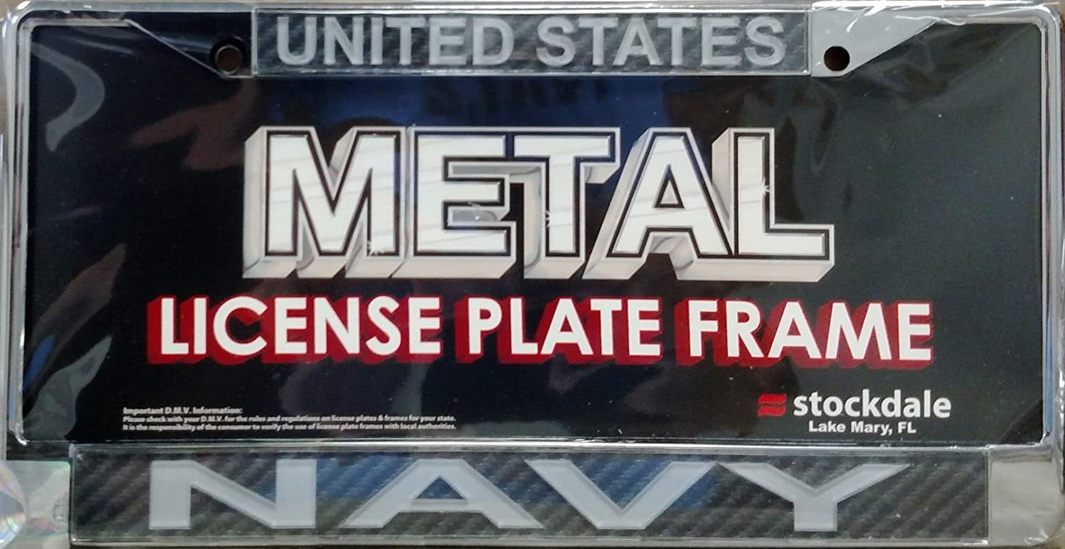 United States Navy Military Metal License Plate Frame Chrome Tag Cover ...