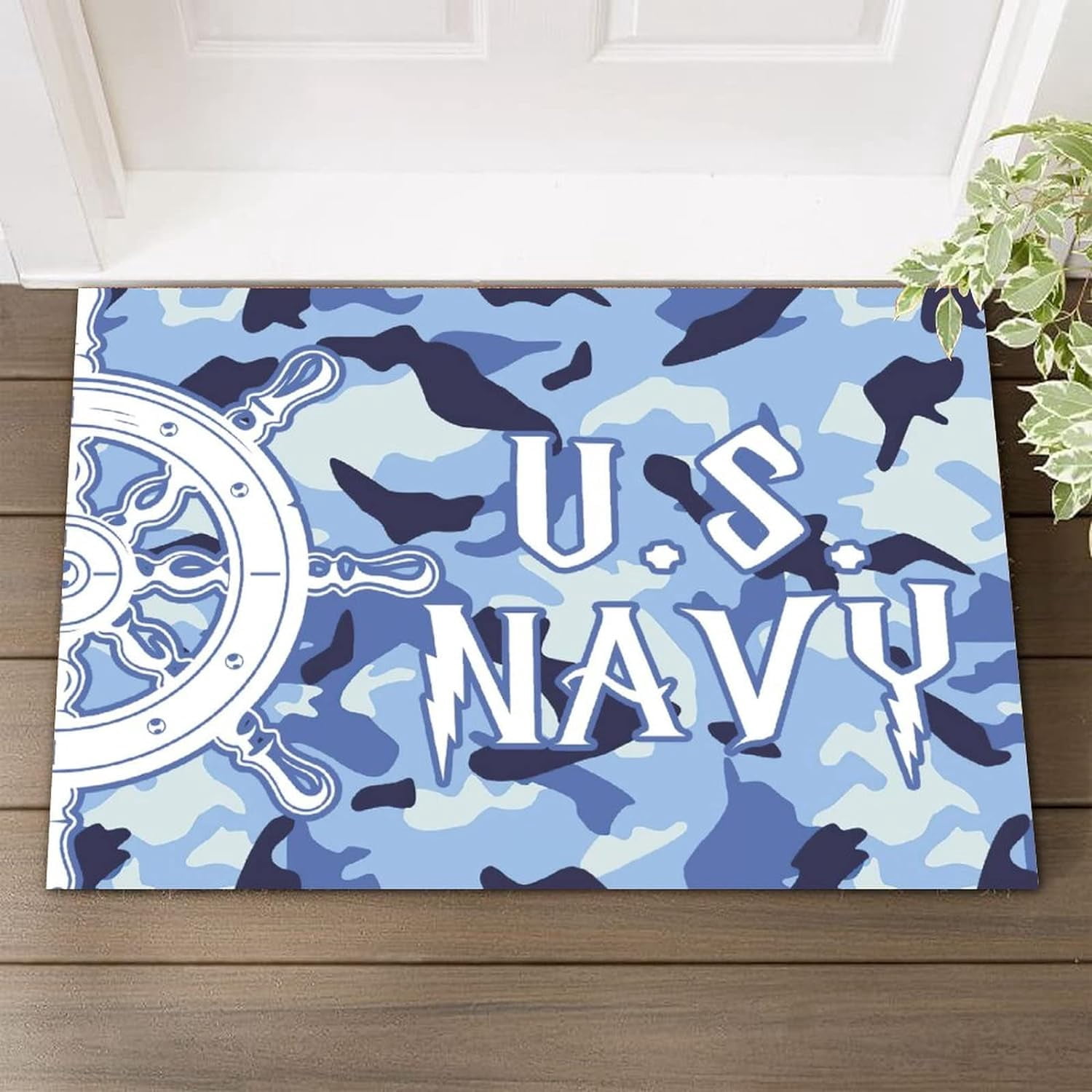 United States Navy and White Anchor Coir Doormat Front Porch Indoor ...