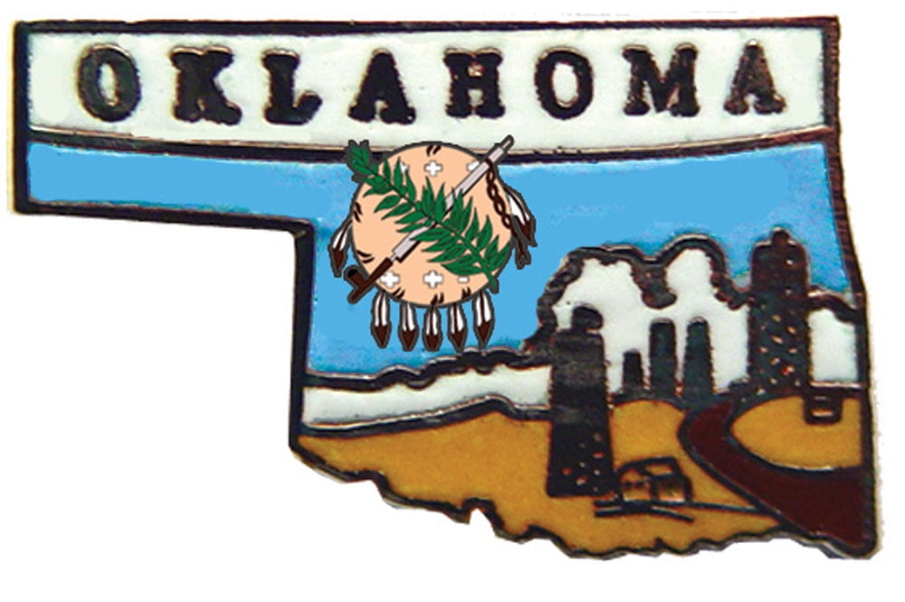 United States, Oklahoma Map Pin - Officially Licensed Originals, Enamel ...