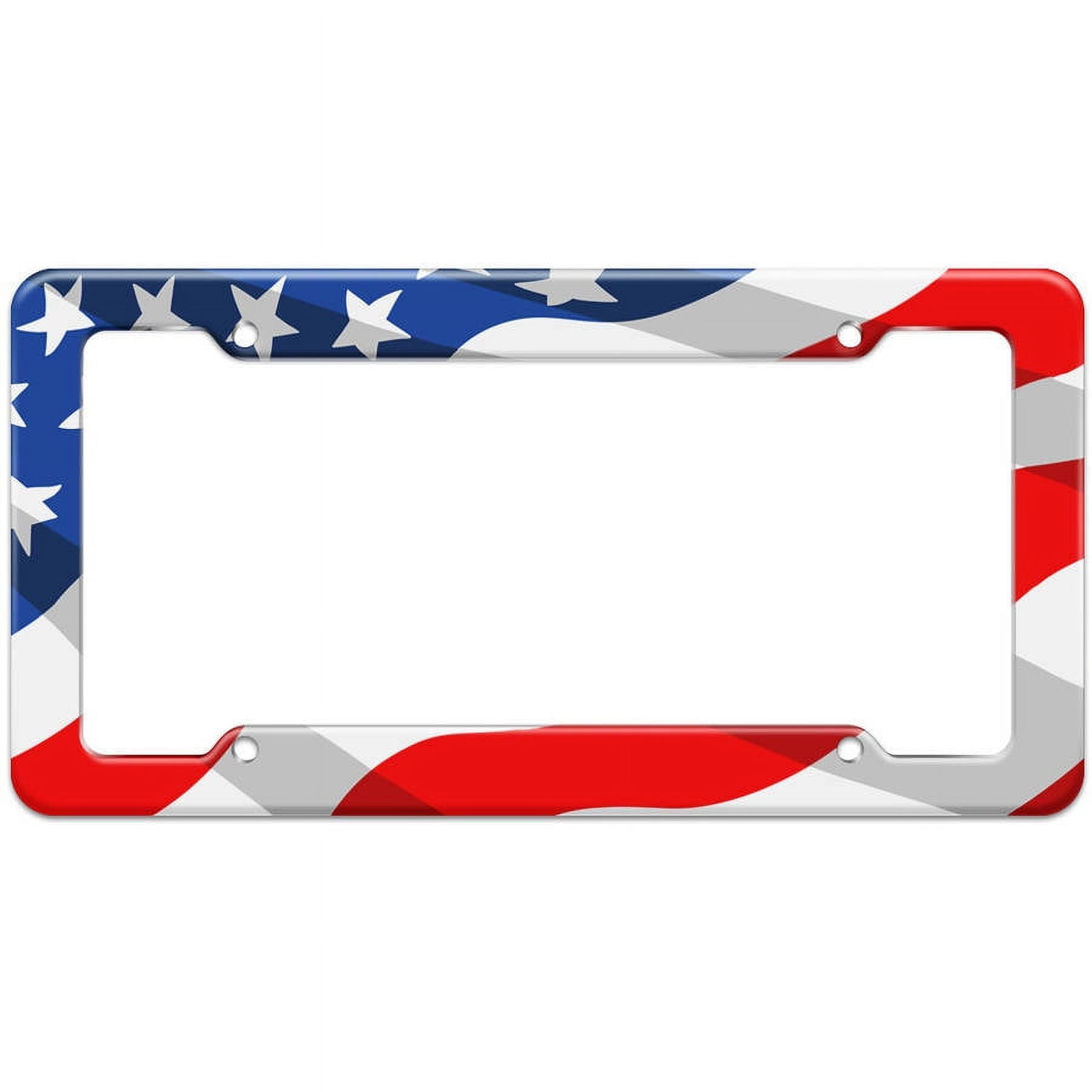 United States Patriotic Flag Pattern License Plate Frame - Walmart.com