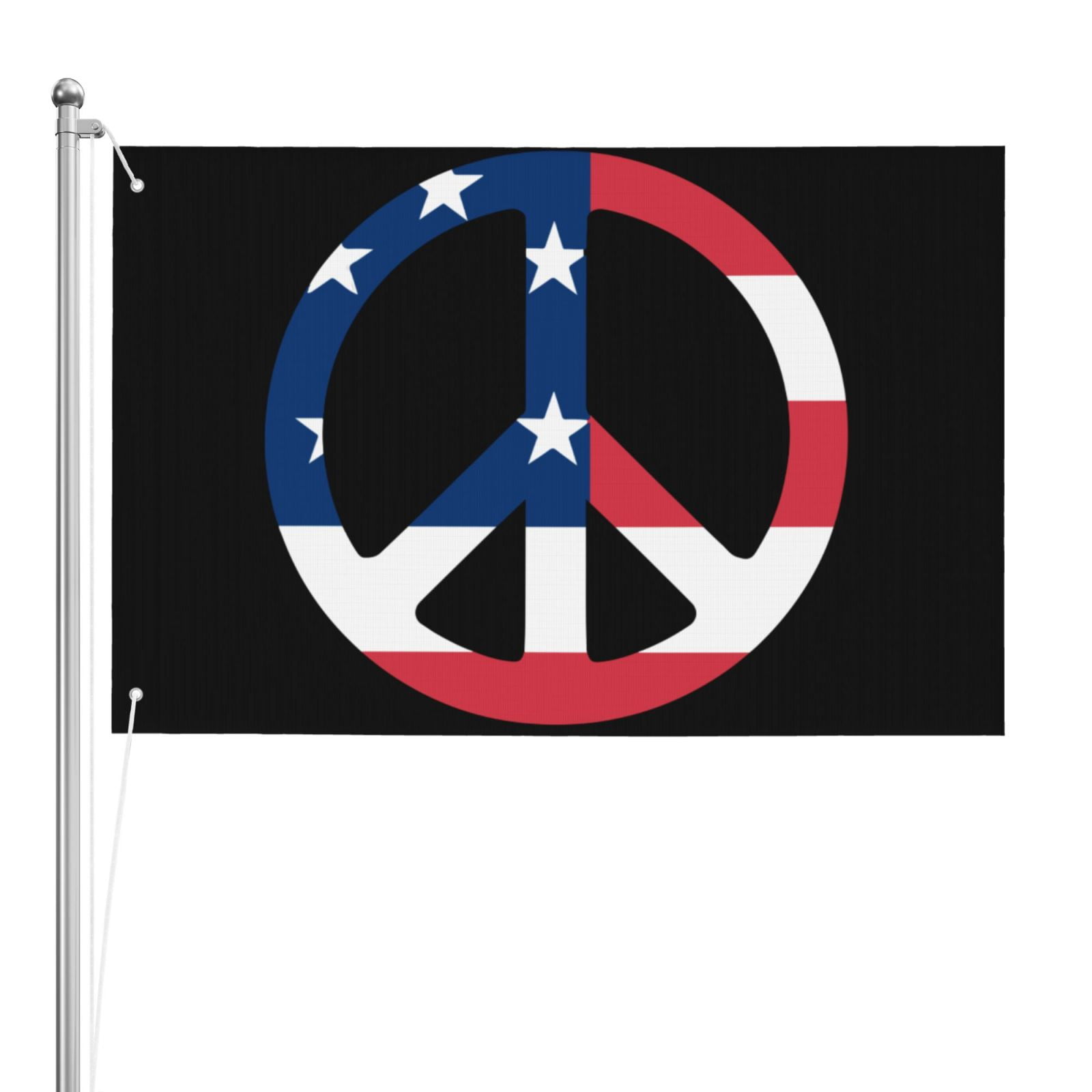 United States Peace Symbols Flag Double Sided Flag 2x3ft For Home ...