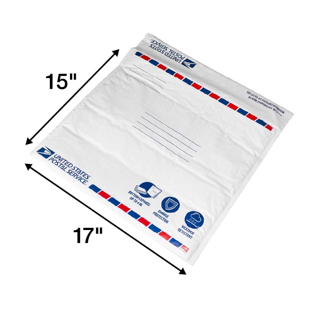 United States Post Office Expandable Poly Bubble Mailer, 17" x 15 ...
