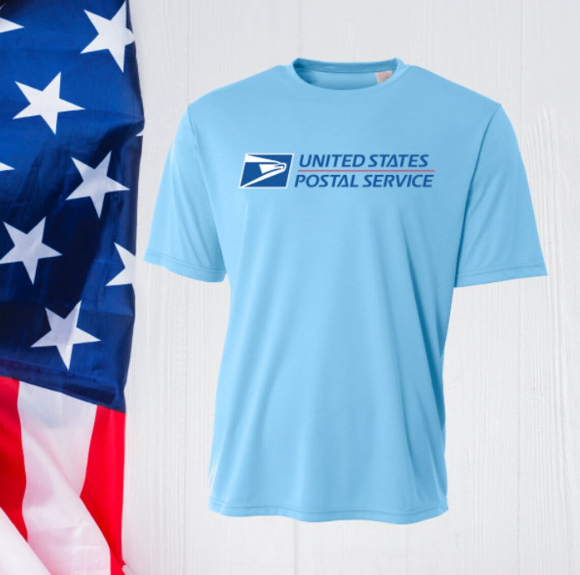 United States Postal Service T-shirt Color Logo PERFORMANCE Postal ...
