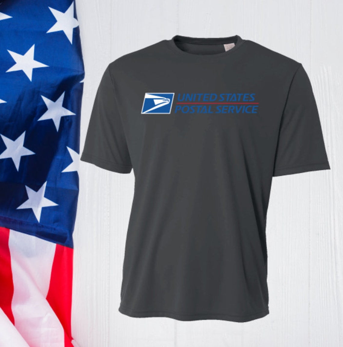 United States Postal Service T-shirt Color Logo PERFORMANCE Postal ...