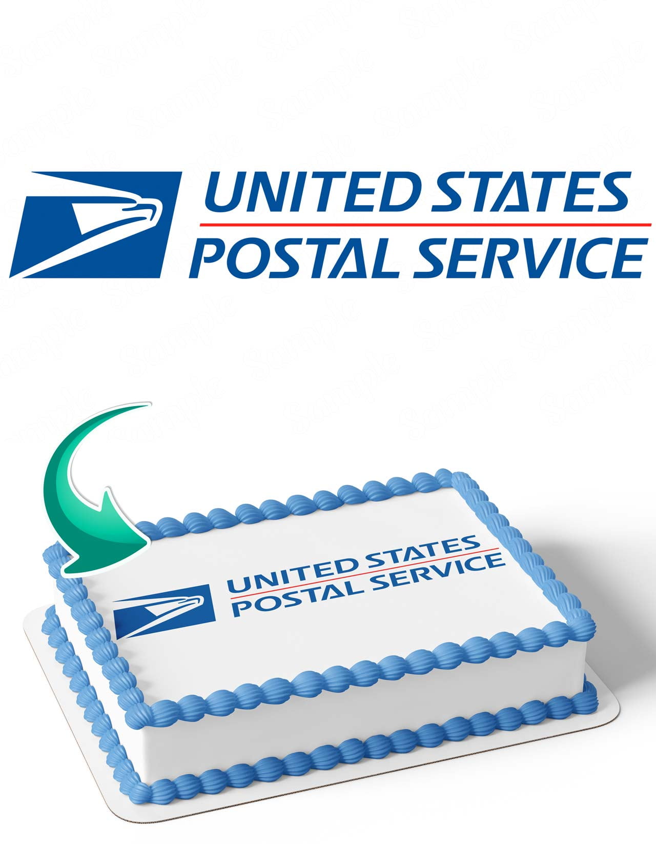 United States Postal Service USPS Edible Image Cake Topper Personalized ...