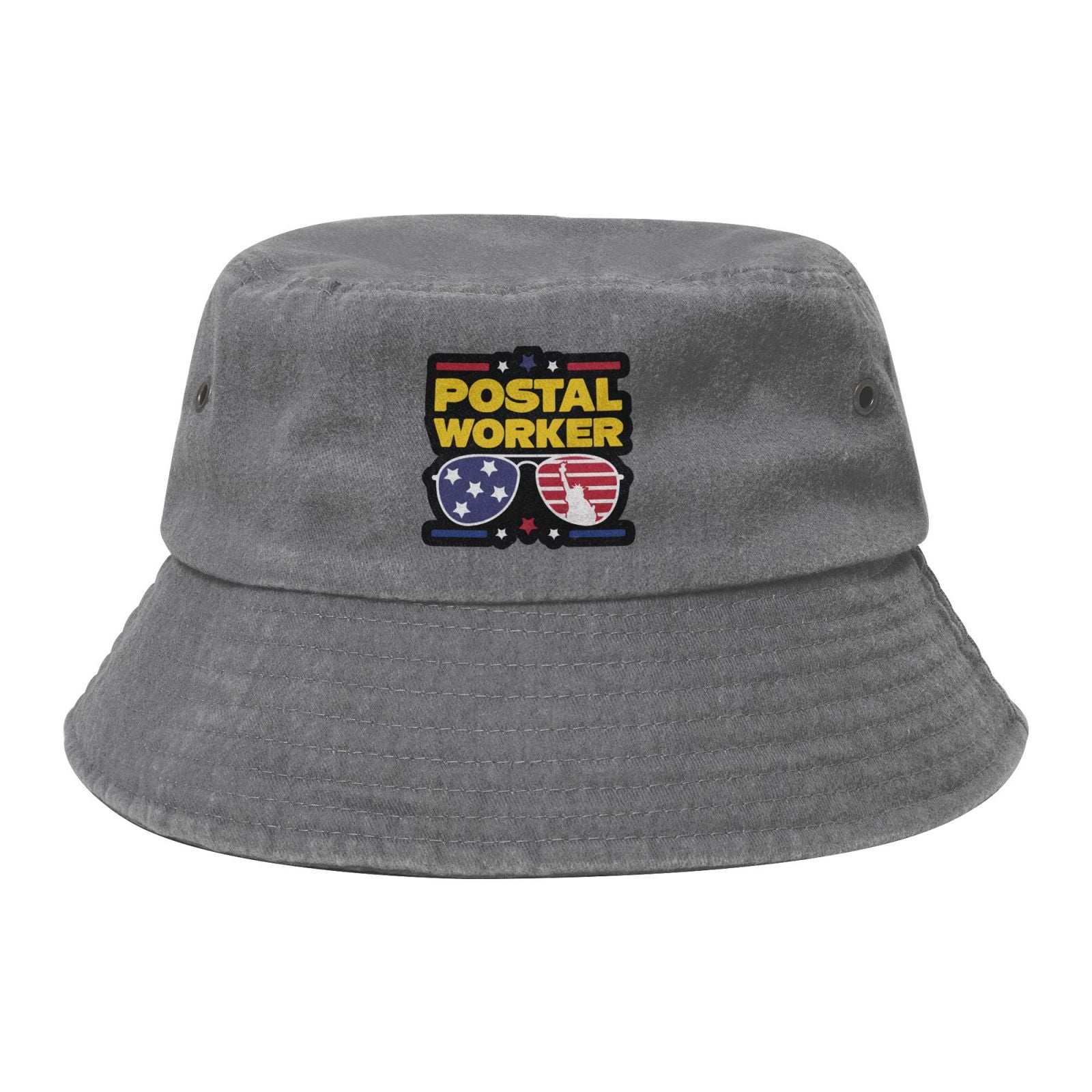 United States Postal Worker Washed Bucket Hat For Men Women Denim ...