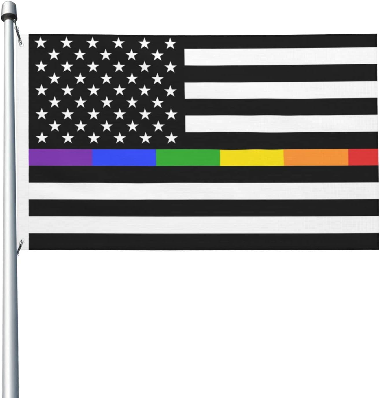 United States Rainbow Fine Line Flag Flag 3x5 Ft Double-Sided Printing ...