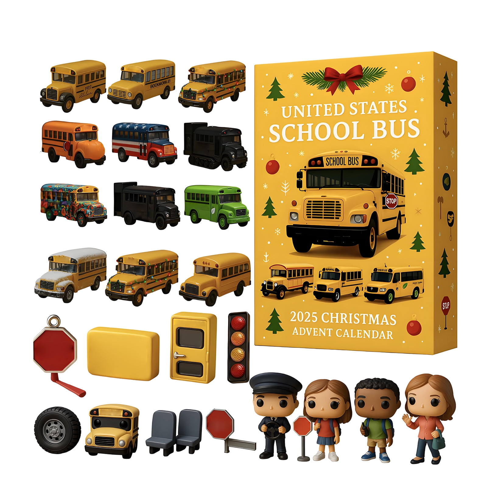 United States School Bus Advent Calendar 2025 Christmas,United States ...