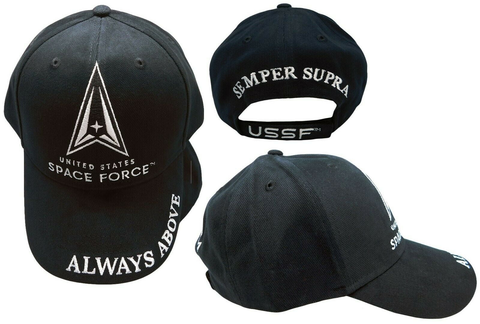 United States Space Force Always Above Semper Supra Black Embroidered ...
