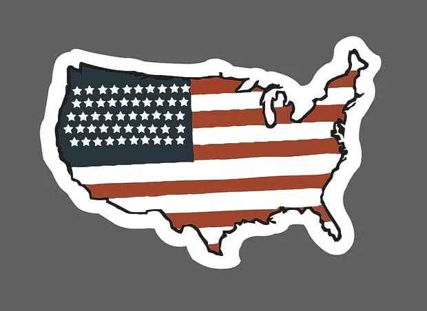 United States Sticker Shape Flag Waterproof Sticker Phone Decal Water ...