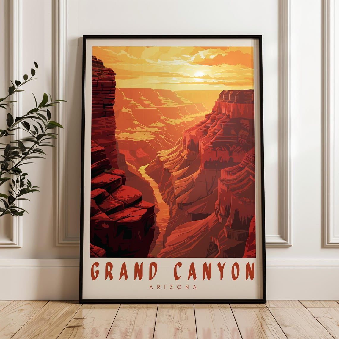 United States Travel Poster - Grand Canyon Wall Art, Illustration Print ...