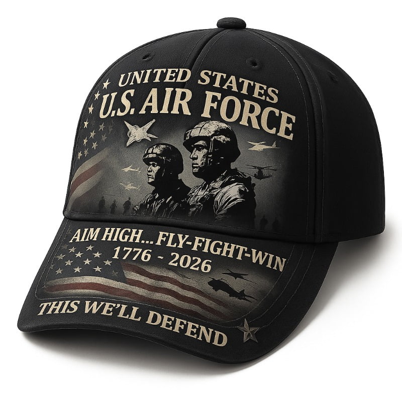 United States US Air Force 1776-2026 Aim High Fly Fight Win Cap ...