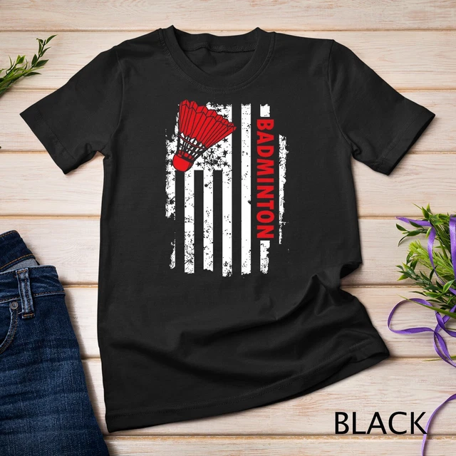 United States Usa Flag Badminton Player Premium Unisex T-Shirt ...