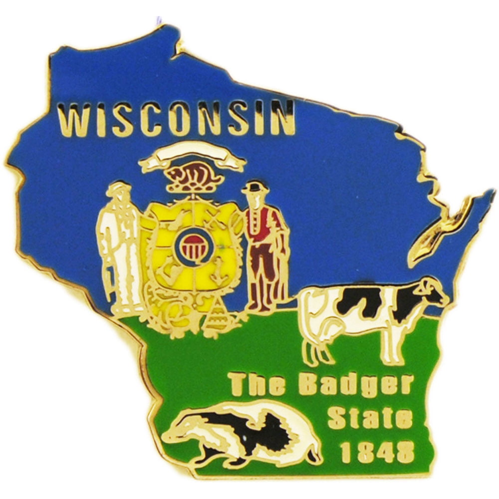 United States, Wisconsin the Badger State 1848 Map - Officially ...