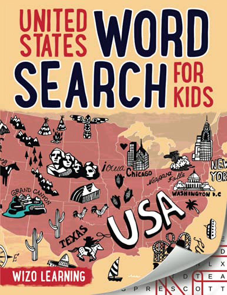 Pre-Owned United States Word Search For Kids: Learn American States ...