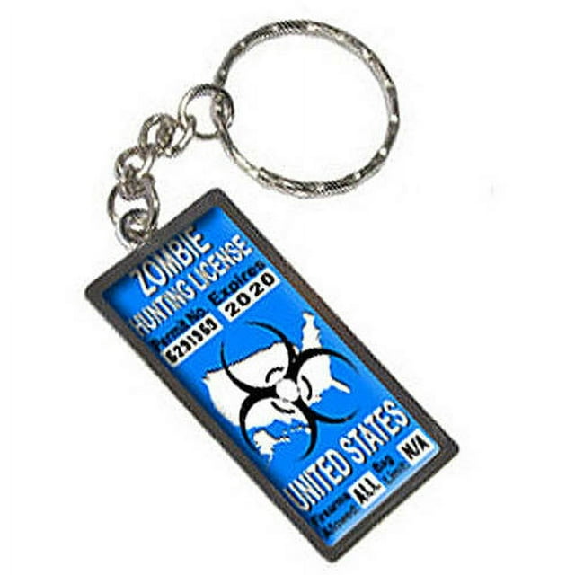 United States Zombie Hunting License Blue Permit Keychain Key Chain ...