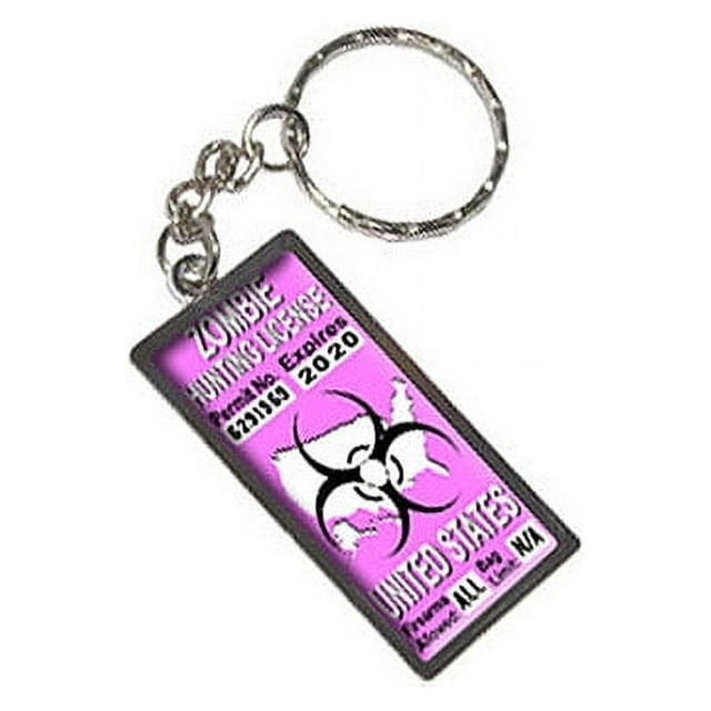 United States Zombie Hunting License Pink Permit Keychain Key Chain ...