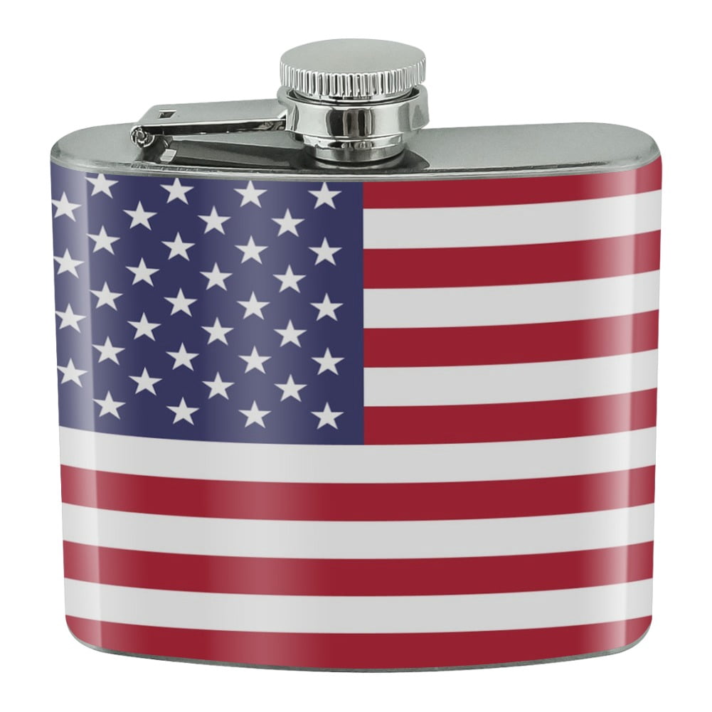 United States of America American USA Flag Stainless Steel 5oz Hip ...
