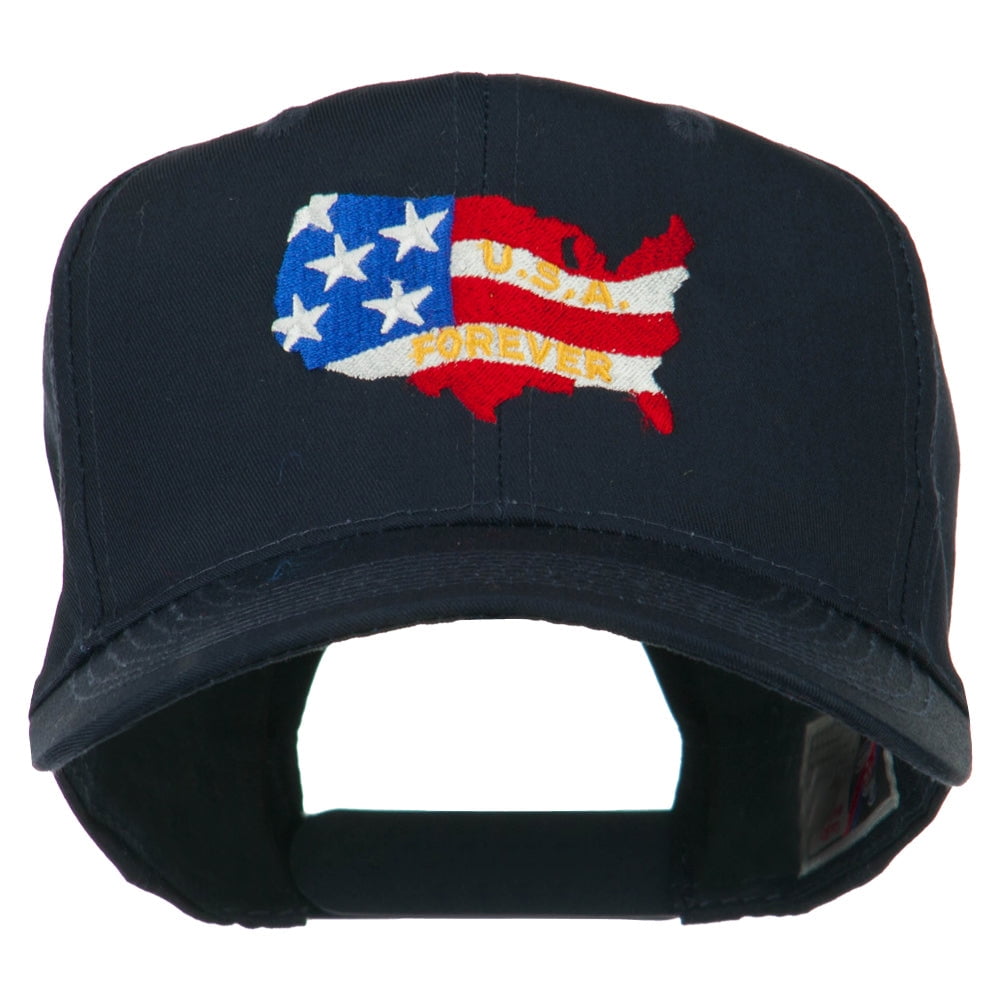 United States with USA Forever Embroidered Cap - Navy OSFM - Walmart.com