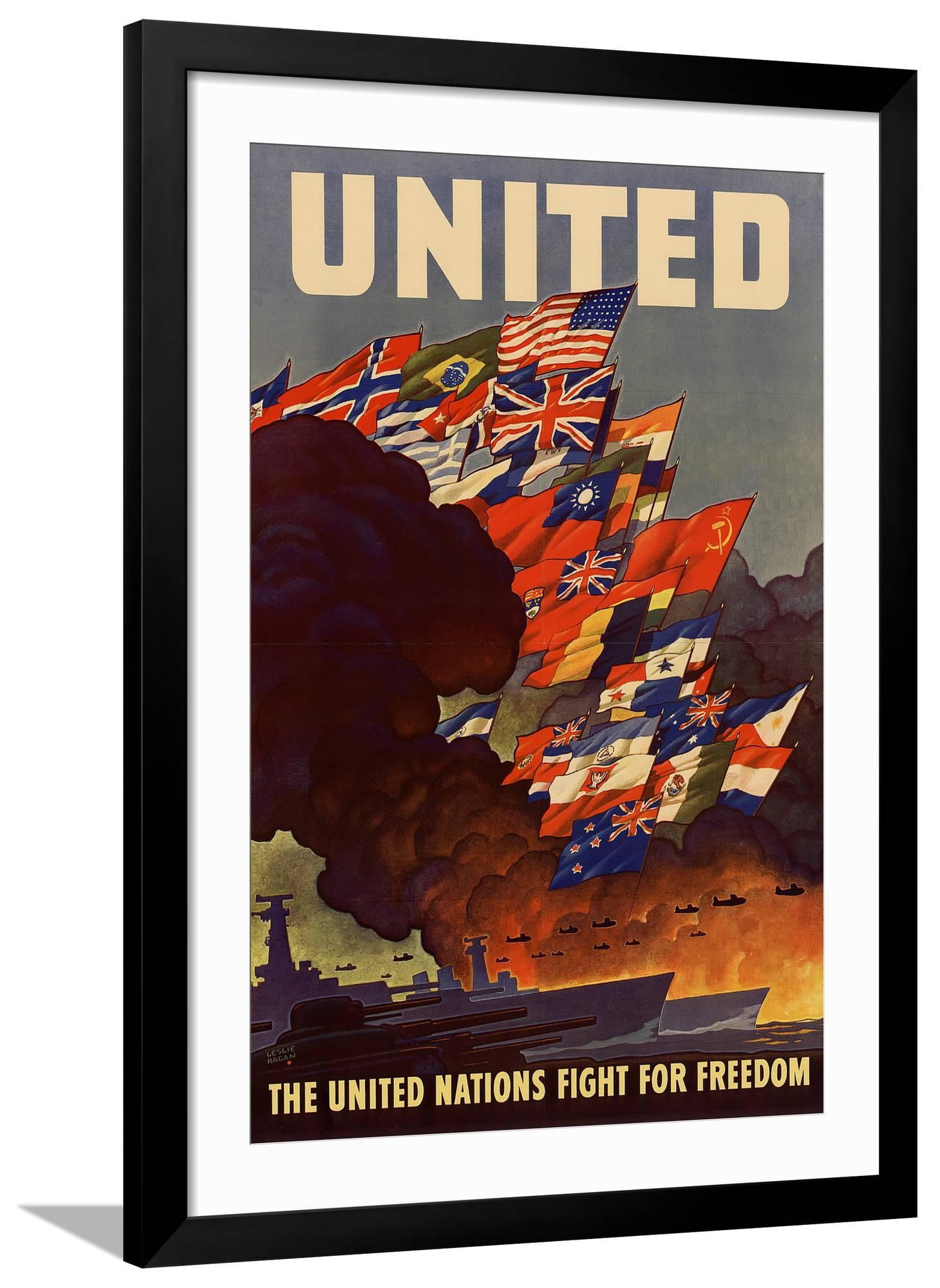 Art.com United The United Nations Fight for Freedom WWII War Propaganda ...
