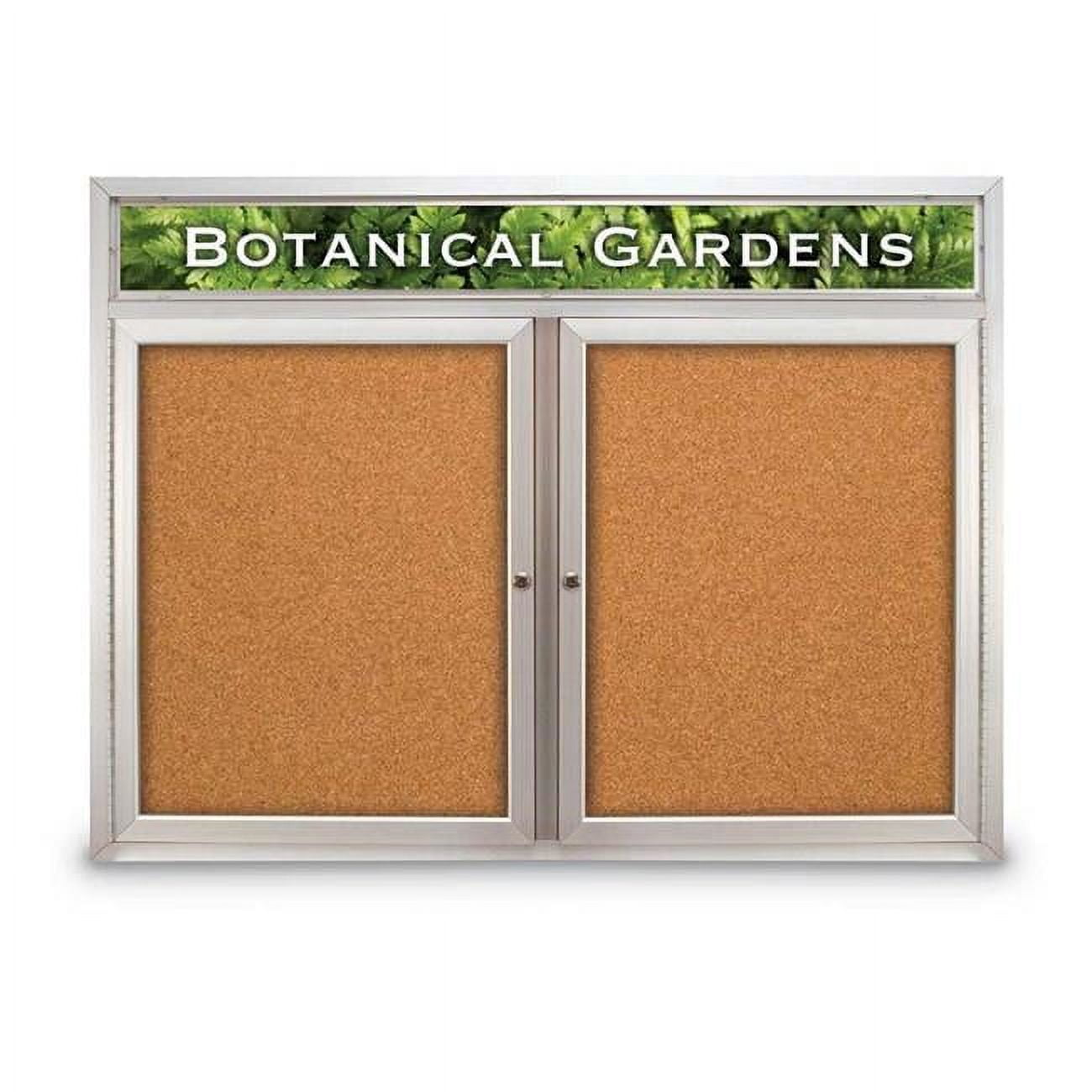 United Visual Products UV331H-SATIN-CORK 48 x 36 in. Double Door ...