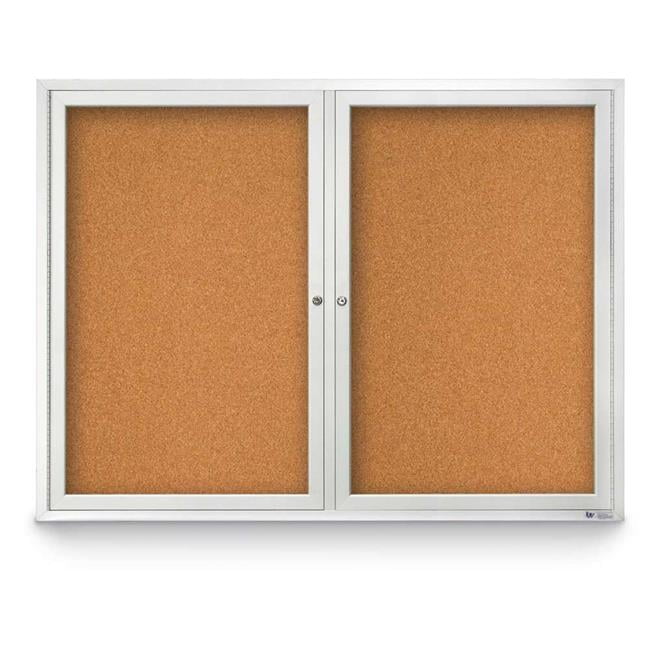 United Visual Products UV303-SATIN-CORK 48 x 36 in. Double Door ...