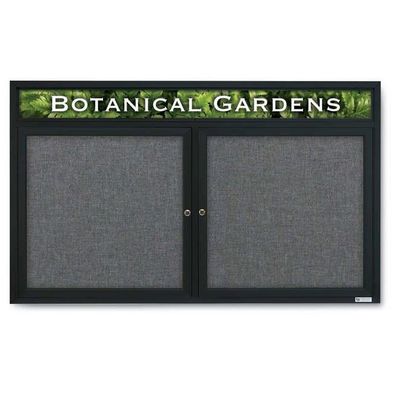 United Visual Products UV332H-BLACK-MEDGRY 60 x 36 in. Double Door ...