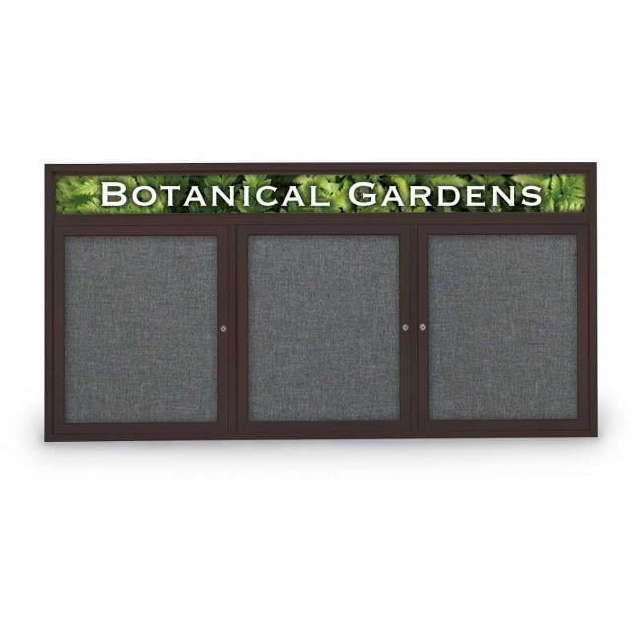 United Visual Products UV333H-BRONZE-MEDGRY 72 x 36 in. Triple Door ...