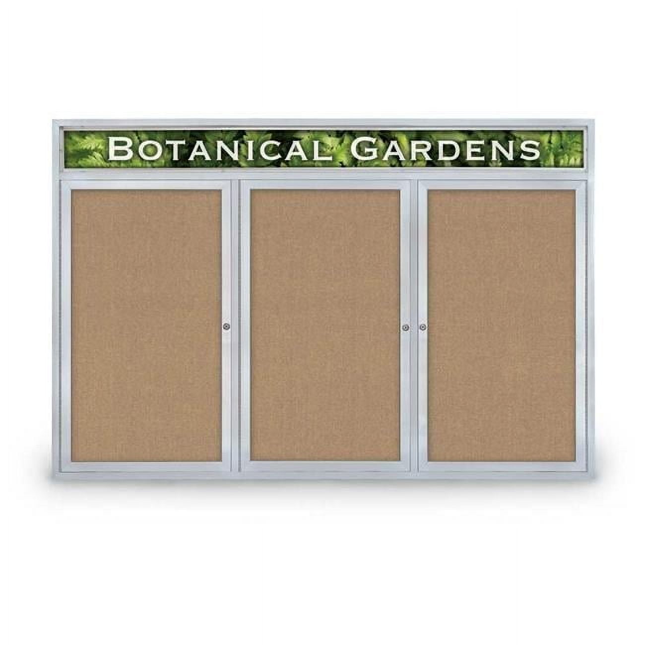 United Visual Products UV334H-BRONZE-BUFF 72 x 48 in. Triple Door ...