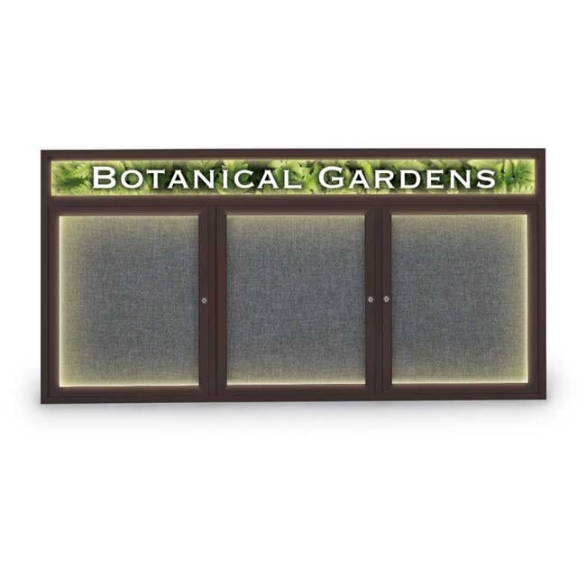 United Visual Products UV353HI-BRONZE-MEDGRY 72 x 36 in. Triple Door ...