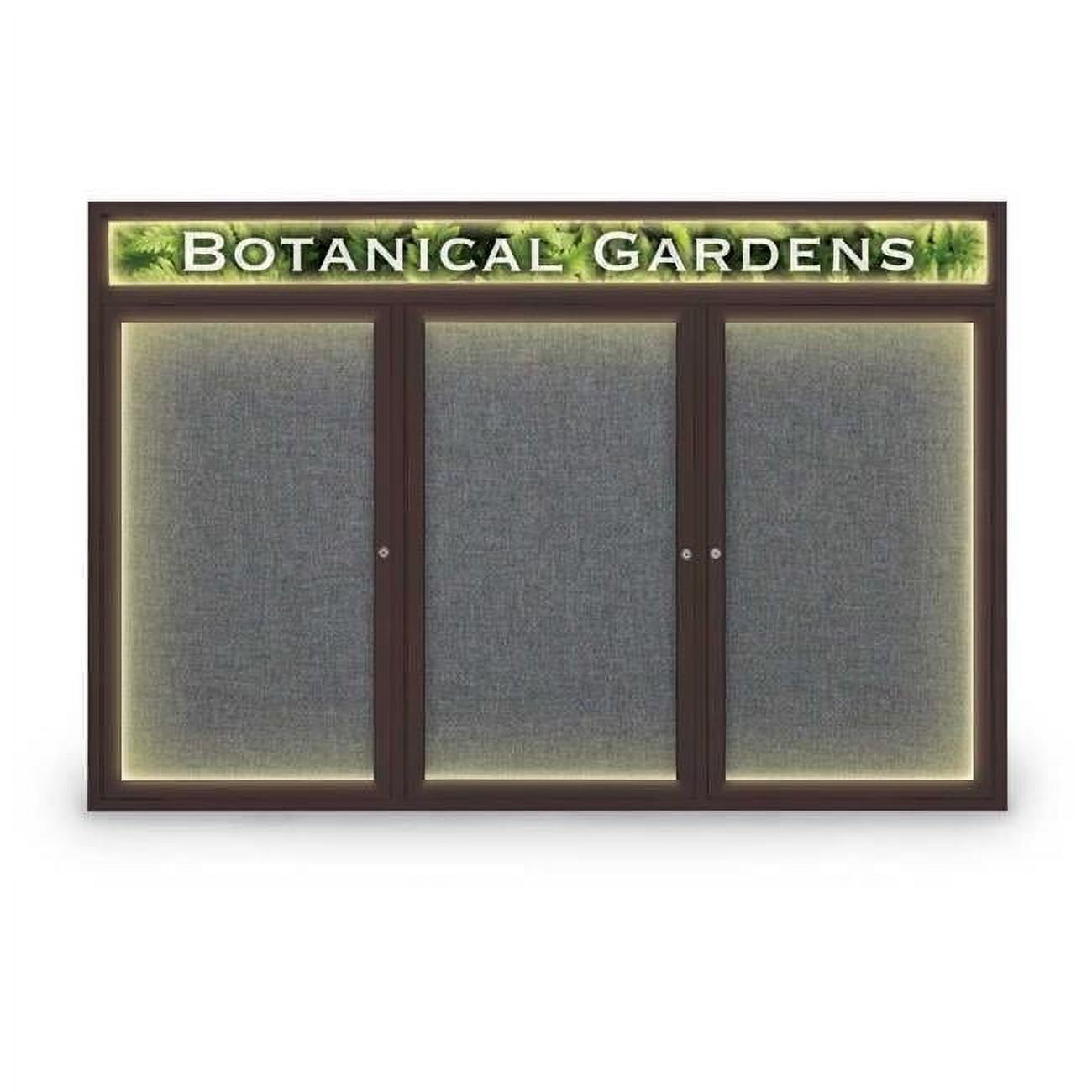 United Visual Products UV354HI-BRONZE-MEDGRY 72 x 48 in. Triple Door ...