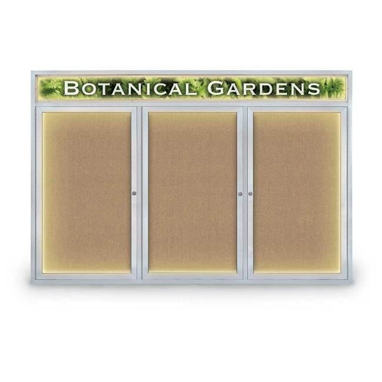 United Visual Products UV354HI-SATIN-BUFF 72 x 48 in. Triple Door ...